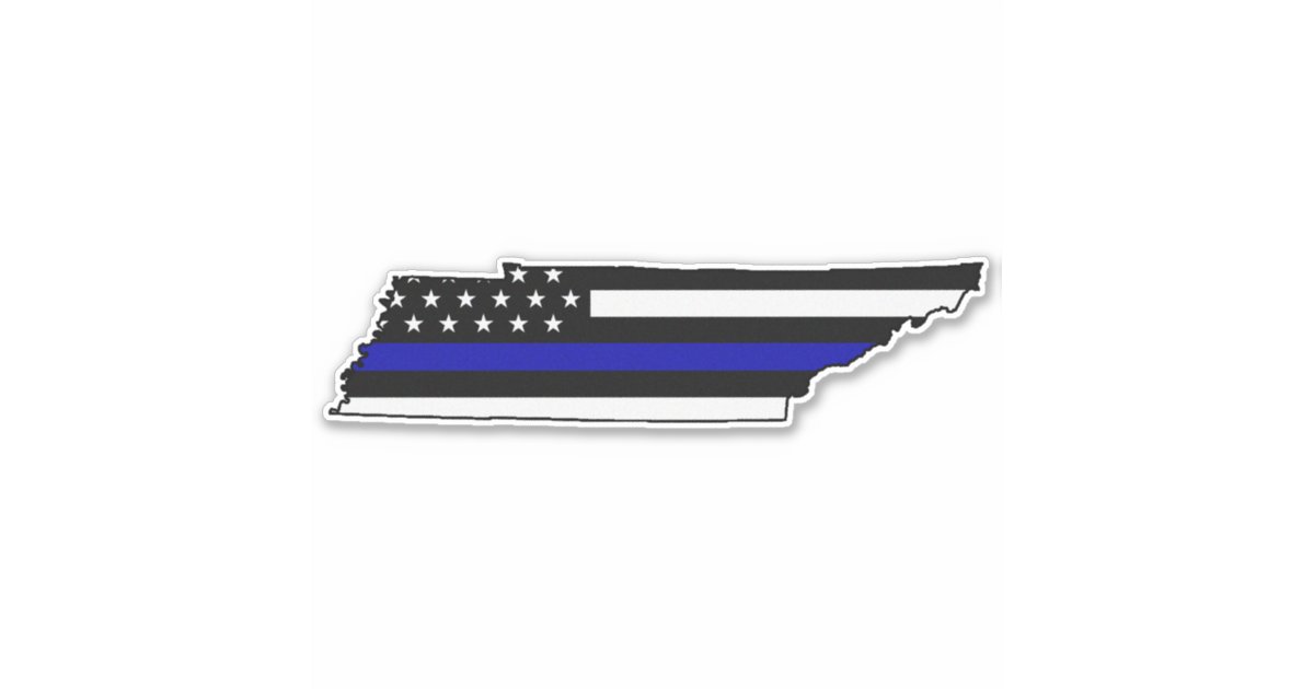 Thin Blue Line Flag Tennessee Sticker | Zazzle