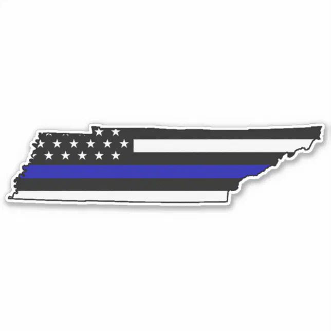 Thin Blue Line Flag Tennessee Sticker | Zazzle