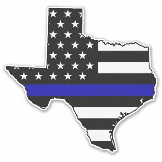 Thin Blue Line Flag Texas Sticker | Zazzle.com