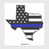 Thin Blue Line Flag Texas Sticker | Zazzle