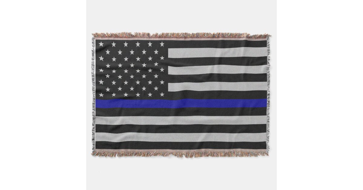 Thin Blue Line Flag Throw Blanket | Zazzle
