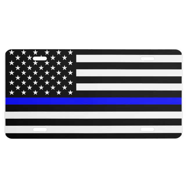 Thin Blue Line Flag (United States) License Plate | Zazzle