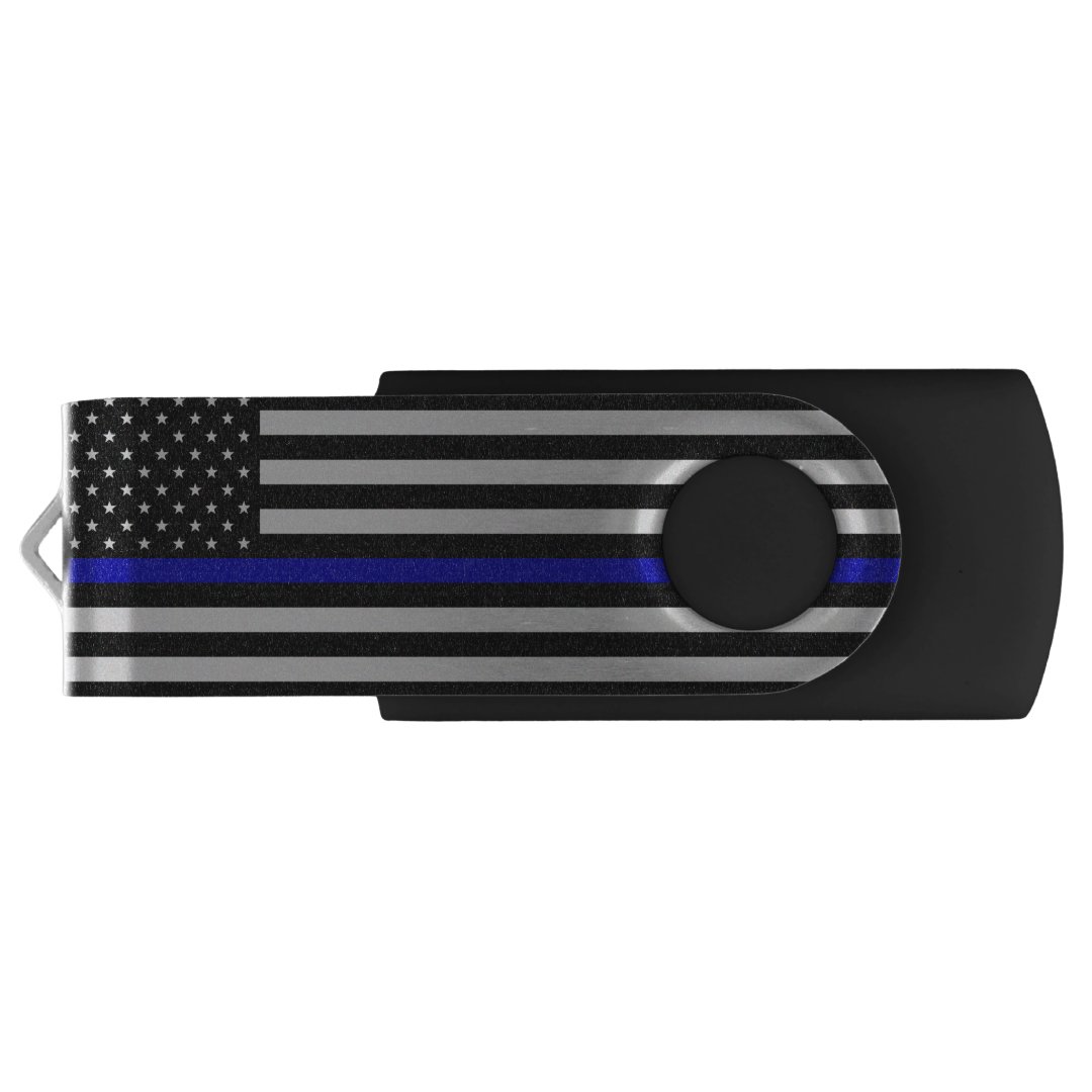Thin Blue Line Flag USB Flash Drive | Zazzle