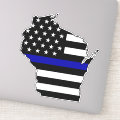 Thin Blue Line Flag Wisconsin Sticker | Zazzle