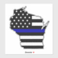 Thin Blue Line Flag Wisconsin Sticker | Zazzle