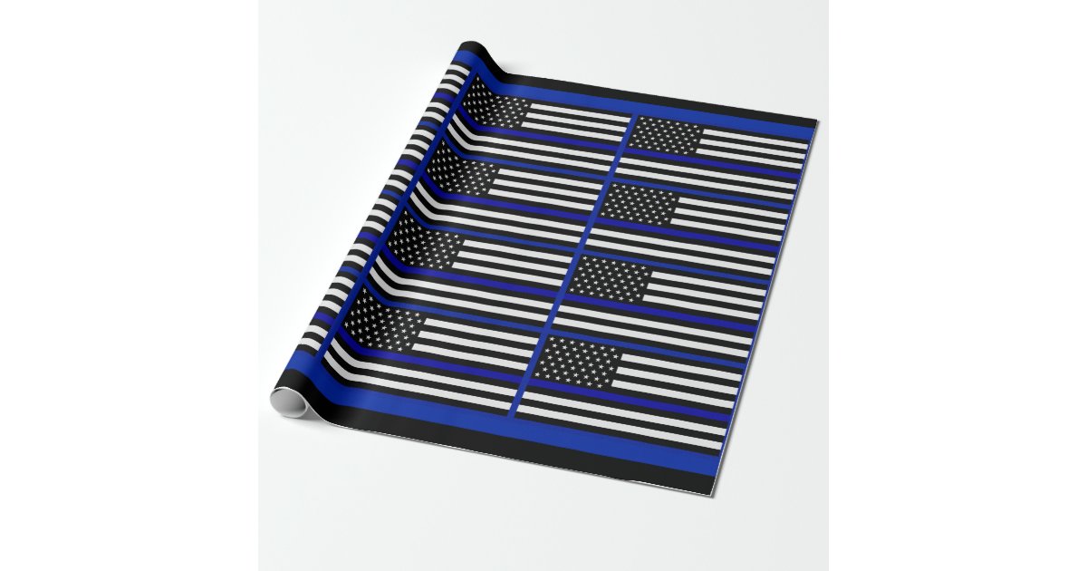 Thin Blue Line Flag Wrapping Paper | Zazzle