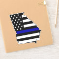 Thin Blue Line Georgia Flag Sticker | Zazzle