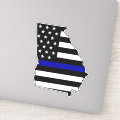 Thin Blue Line Georgia Flag Sticker | Zazzle