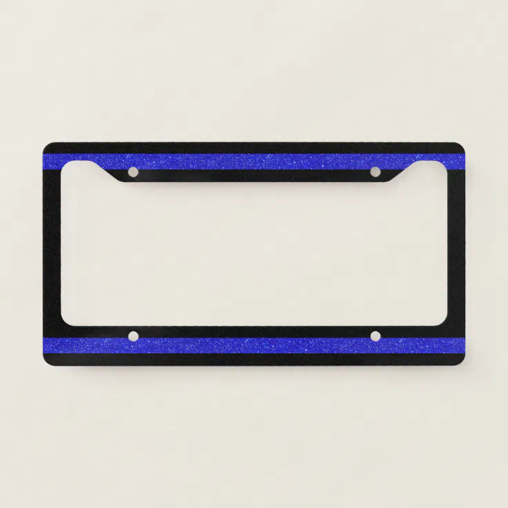 Thin Blue Line Glitter License Plate Frame | Zazzle