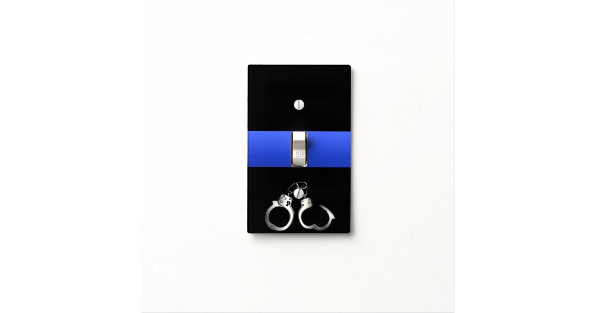 Thin Blue Line Handcuffs Light Switch Cover | Zazzle