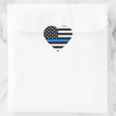 "THIN BLUE LINE" HEART STICKER | Zazzle