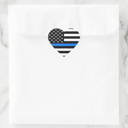 "THIN BLUE LINE" HEART STICKER | Zazzle
