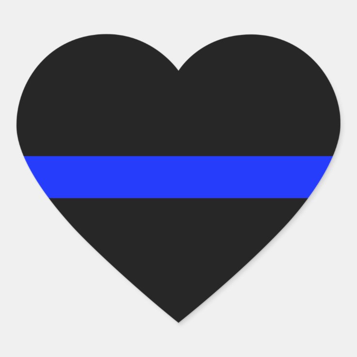 Thin Blue Line Heart Sticker (Set of 20) | Zazzle