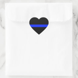 Thin Blue Line Heart Sticker (Set of 20) | Zazzle