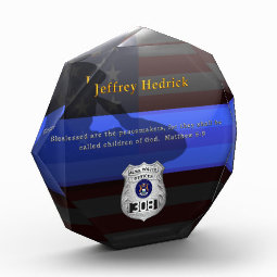 Thin Blue Line - Hedrick Custom Retirement Plaque | Zazzle