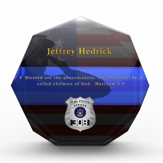 Thin Blue Line - Hedrick Custom Retirement Plaque | Zazzle