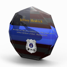 Thin Blue Line - Hedrick Custom Retirement Plaque | Zazzle