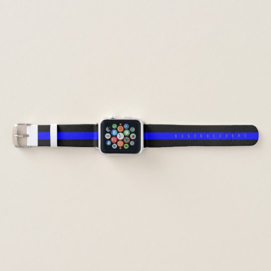 Thin Blue Line Law Enforcement Apple Watch Band | Zazzle