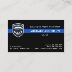 Thin Blue Line Law Enforcement Custom Logo Police Business Card | Zazzle