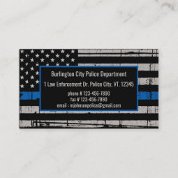 Thin Blue Line Law Enforcement Department Police Business Card | Zazzle