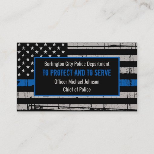 Thin Blue Line Law Enforcement Department Police Business Card | Zazzle