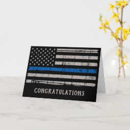 Thin Blue Line Law Enforcement Police Graduation Card | Zazzle