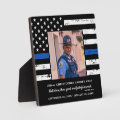 Thin Blue Line Law Enforcement Police Memorial Plaque | Zazzle