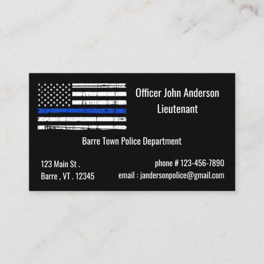 Thin Blue Line Law Enforcement Police Officer Business Card | Zazzle.com
