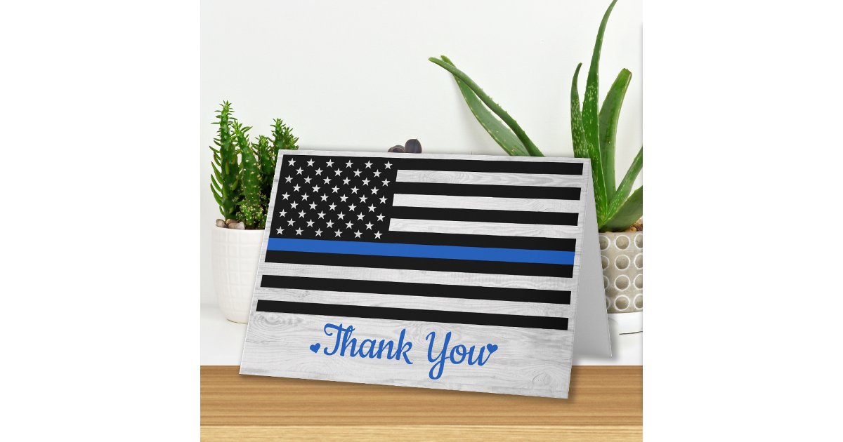 Thin Blue Line Law Enforcement Police Officer Card | Zazzle