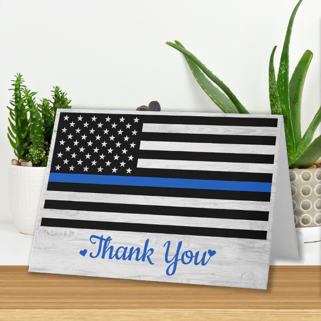 Thin Blue Line Law Enforcement Police Officer Card | Zazzle