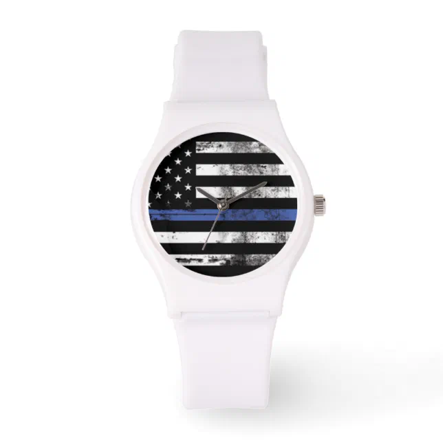 Thin Blue Line Law Enforcement Women's Watch | Zazzle