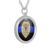 Thin Blue Line & Lest We Forget Badge Silver Plated Necklace | Zazzle