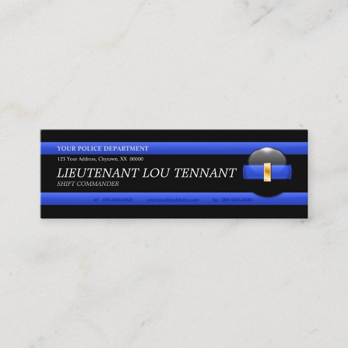 Thin Blue Line Lieutenant Custom Business Card | Zazzle.com