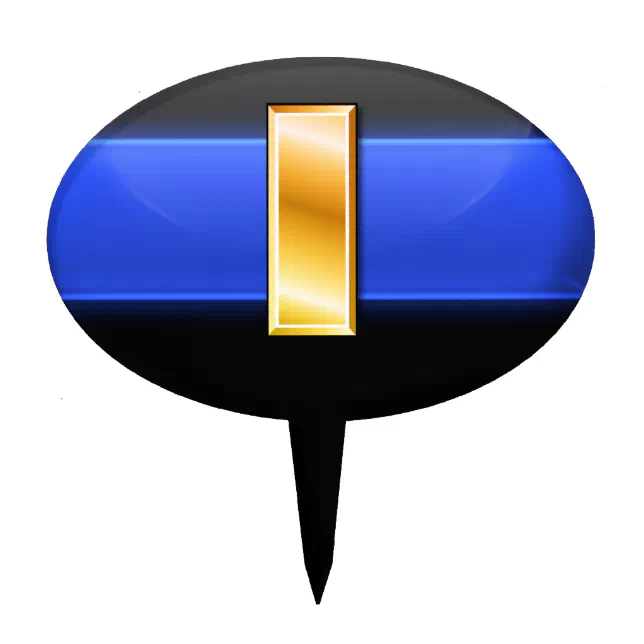 Thin Blue Line Lieutenant Rank Cake Topper | Zazzle