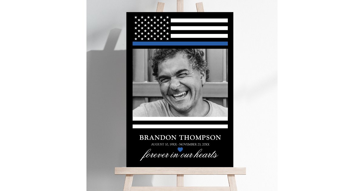 Thin Blue Line Memorial Photo Foam Board | Zazzle