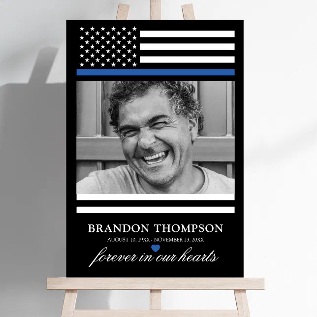 Thin Blue Line Memorial Photo Foam Board | Zazzle