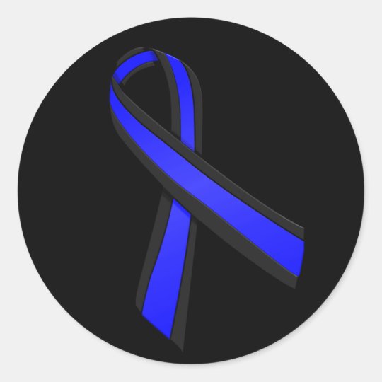 Thin Blue Line Memorial Ribbon Sticker | Zazzle.com