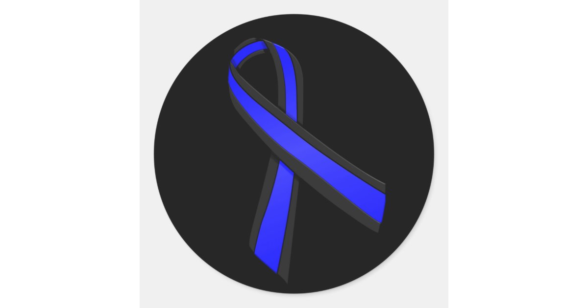 Thin Blue Line Memorial Ribbon Sticker | Zazzle