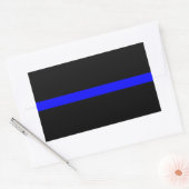 Thin Blue Line Memorial Symbolic on Rectangular Sticker | Zazzle