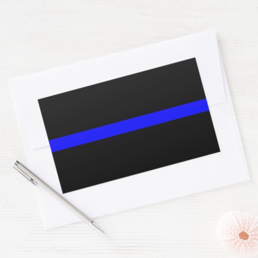 Thin Blue Line Memorial Symbolic on Rectangular Sticker | Zazzle