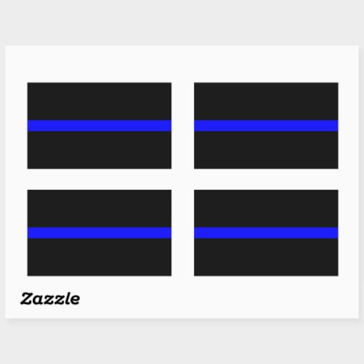 Thin Blue Line Memorial Symbolic on Rectangular Sticker | Zazzle