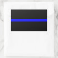 Thin Blue Line Memorial Symbolic on Rectangular Sticker | Zazzle