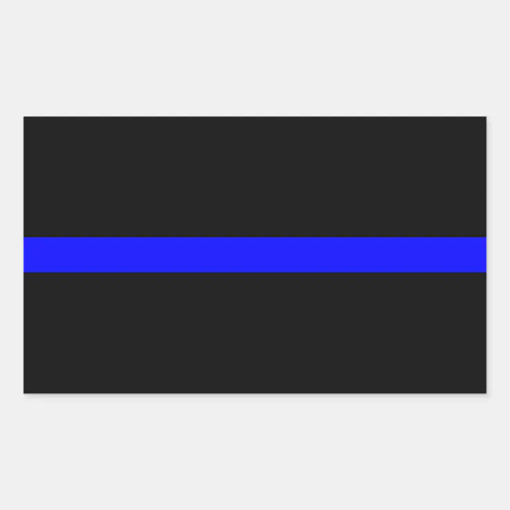 Thin Blue Line Memorial Symbolic on Rectangular Sticker | Zazzle