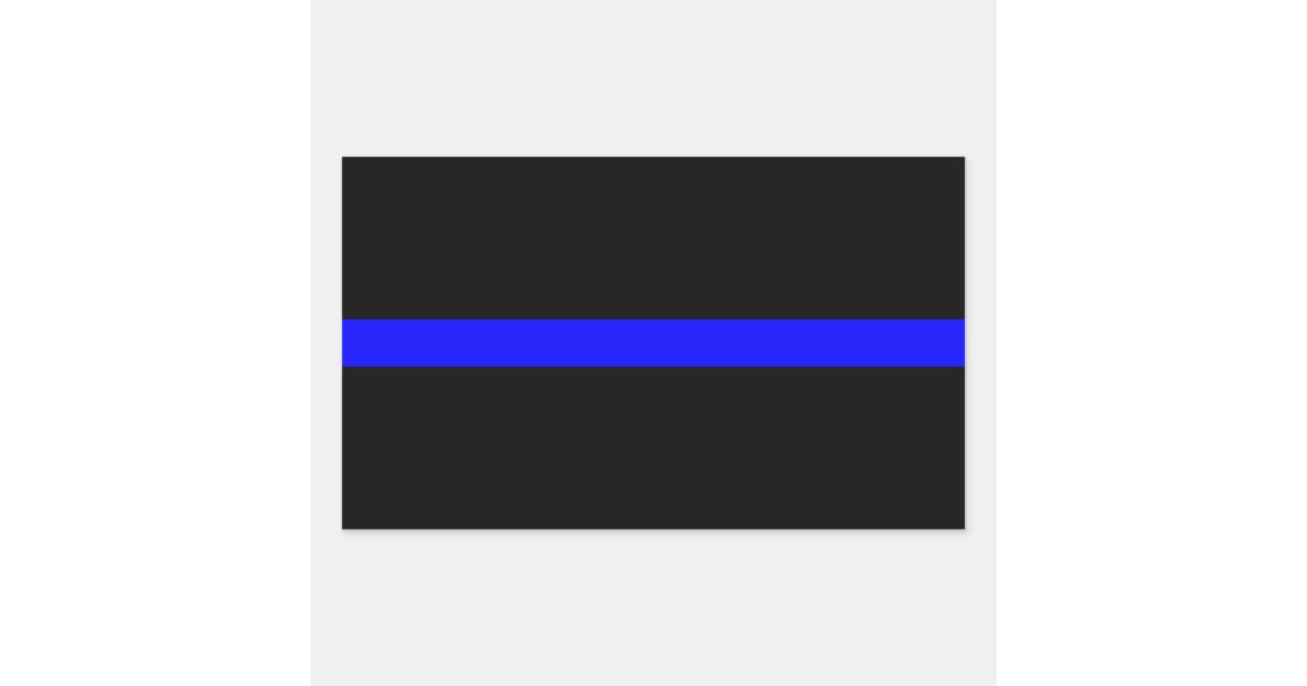 Thin Blue Line Memorial Symbolic on Rectangular Sticker | Zazzle