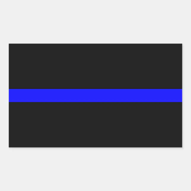 Thin Blue Line Memorial Symbolic on Rectangular Sticker | Zazzle