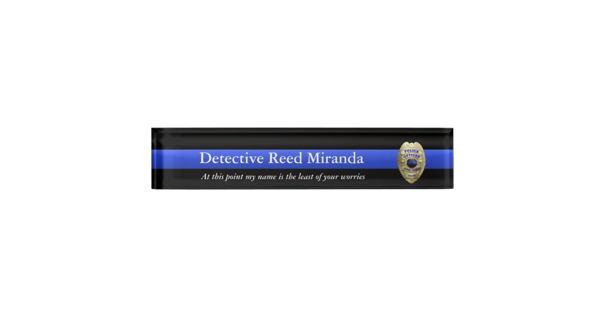 Thin Blue Line - Miranda Desk Name Plate | Zazzle