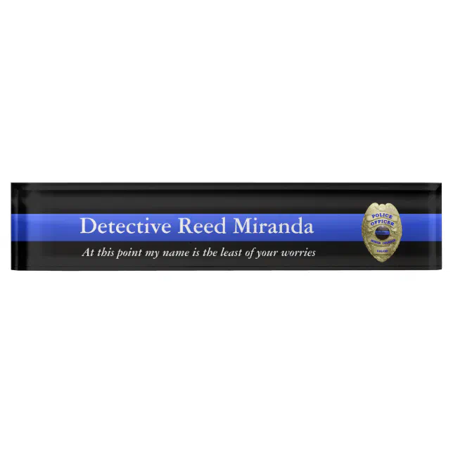 Thin Blue Line - Miranda Desk Name Plate | Zazzle