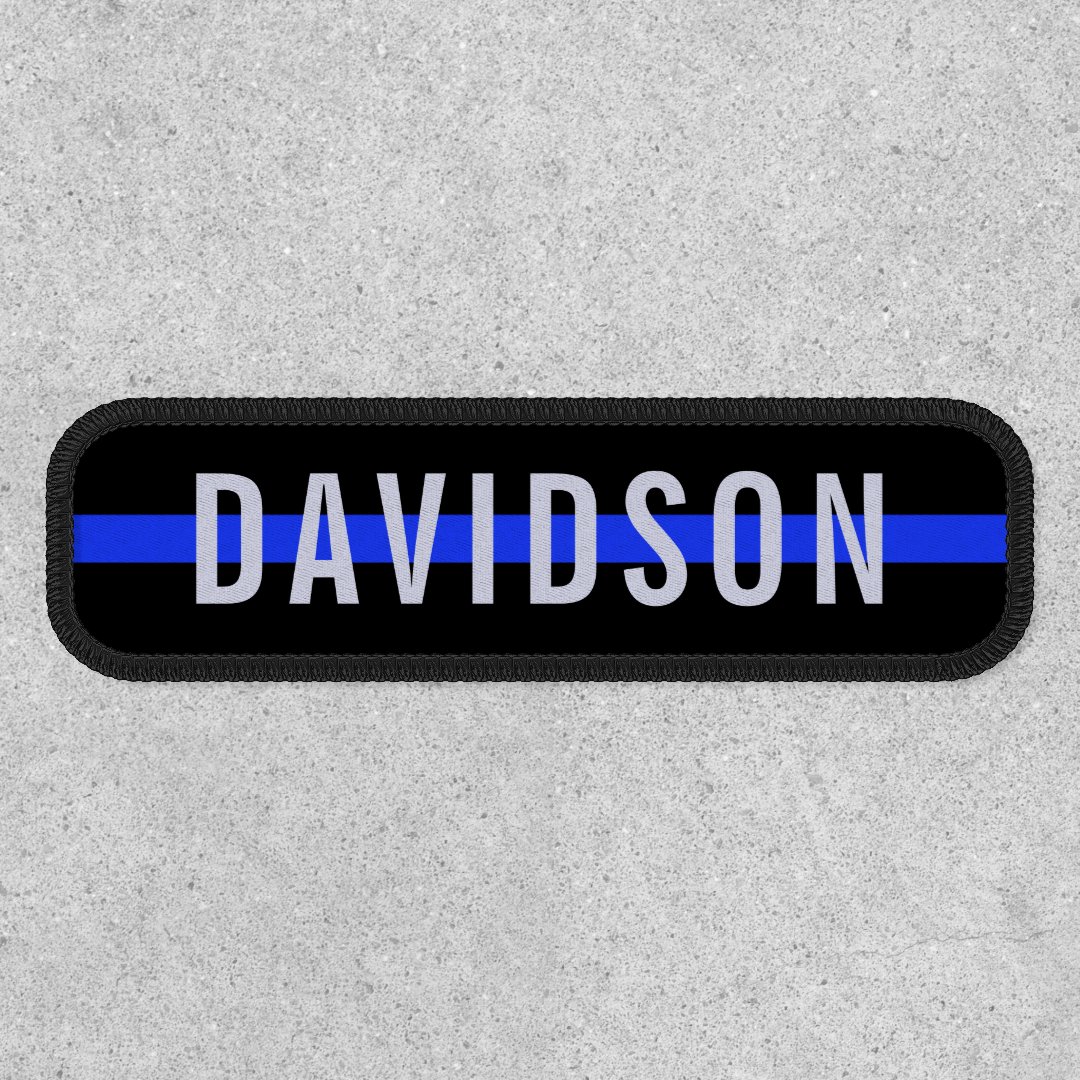 Thin Blue Line Name Tape Patch | Zazzle