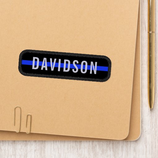 Thin Blue Line Name Tape Patch | Zazzle