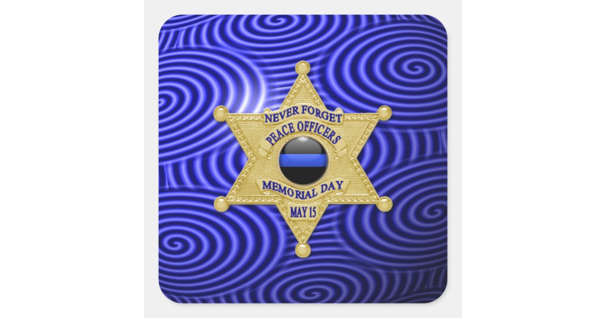 Thin Blue Line One-of-a-Kind Square Sticker | Zazzle